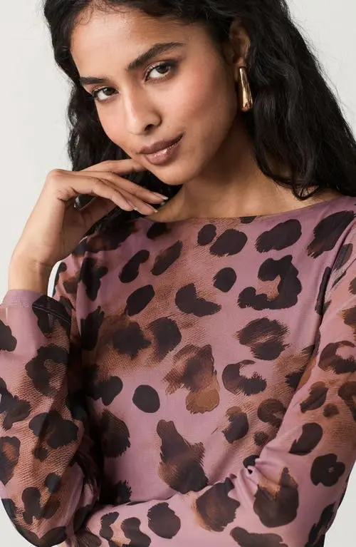 NEXT Animal Print Mesh Minidress