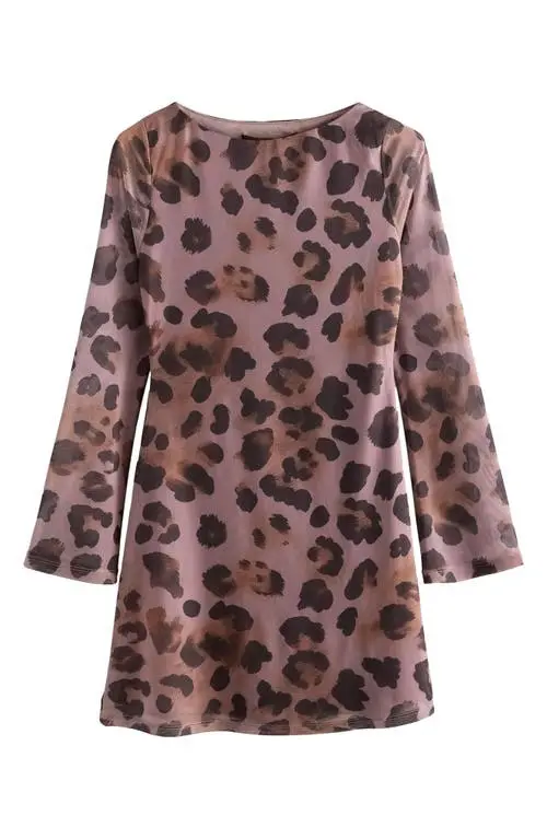 NEXT Animal Print Mesh Minidress
