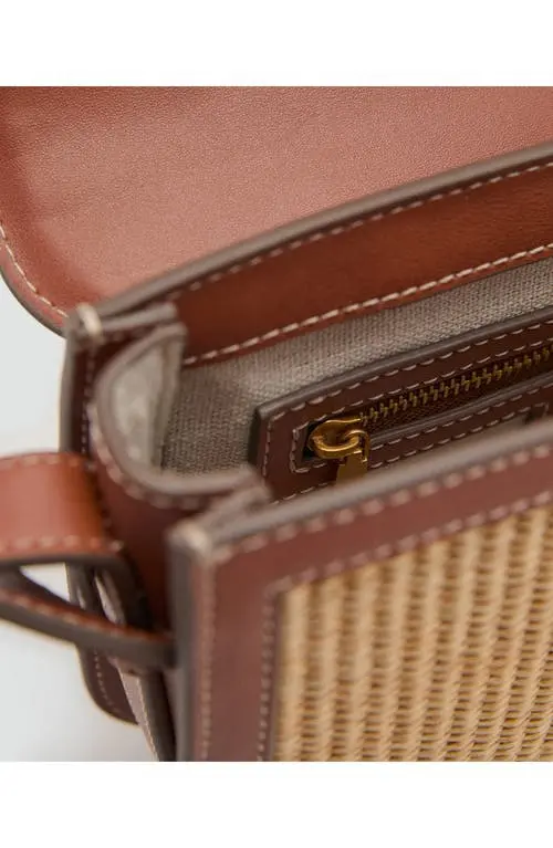 Mango Canvas & Faux Crossbody Bag