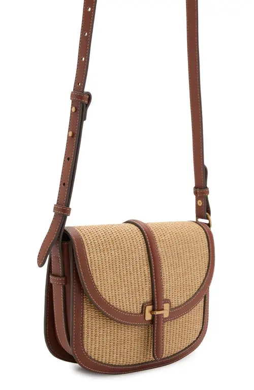 Mango Canvas & Faux Crossbody Bag