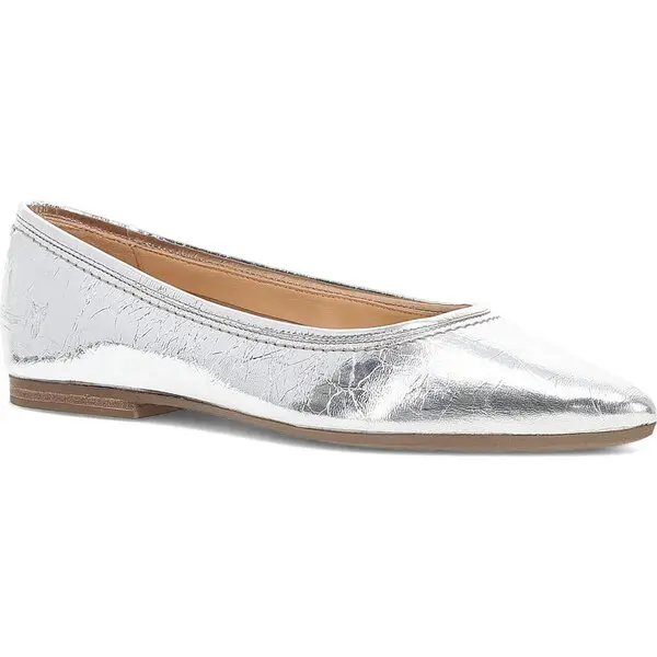 THE FRYE COMPANY Heather Pointed Toe Flat - Silver