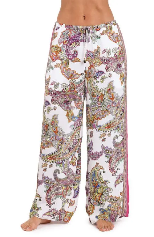 L'Agence Geraldine Printed Wide Leg Pants - White Multi