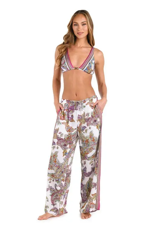 L'Agence Geraldine Printed Wide Leg Pants