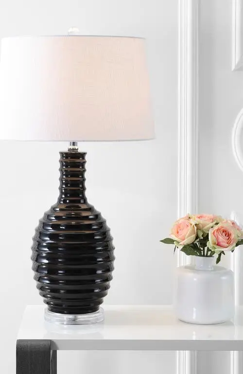 JONATHAN Y Dylan 29.5" Ceramic Led Table Lamp - Black