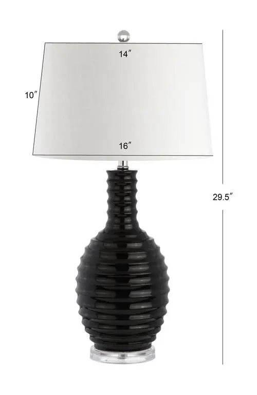 JONATHAN Y Dylan 29.5" Ceramic Led Table Lamp - Black