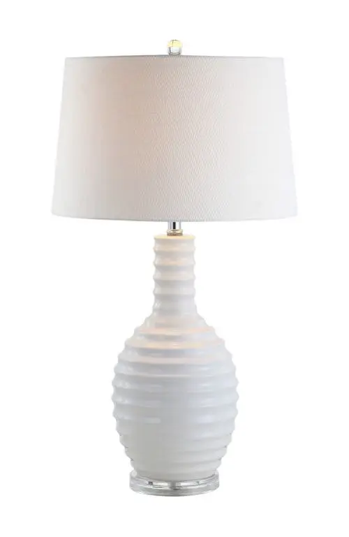 JONATHAN Y Dylan 29.5" Ceramic Led Table Lamp - White
