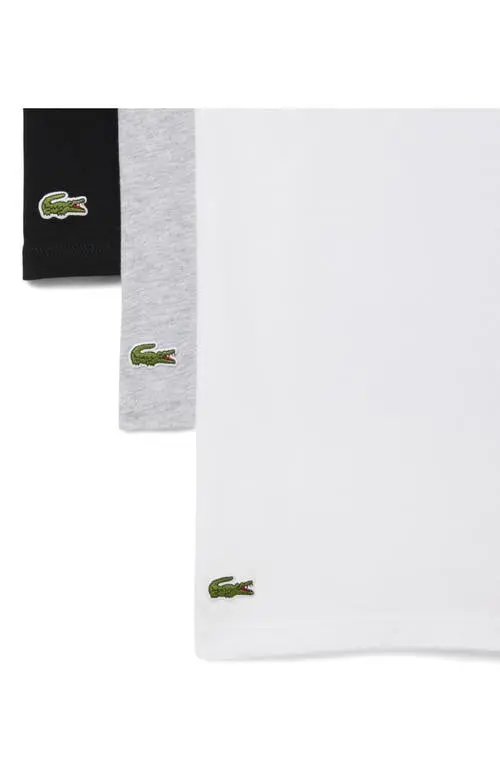 Lacoste 3-pack Cotton Crewneck T-shirts - White/silver Chine/black