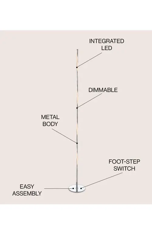 JONATHAN Y Pilar 63.75" Led Integrated Floor Lamp