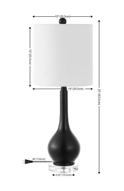 JONATHAN Y Dylan 25" Metal/crystal Teardrop Led Table Lamp - Oil Rubbed Bronze