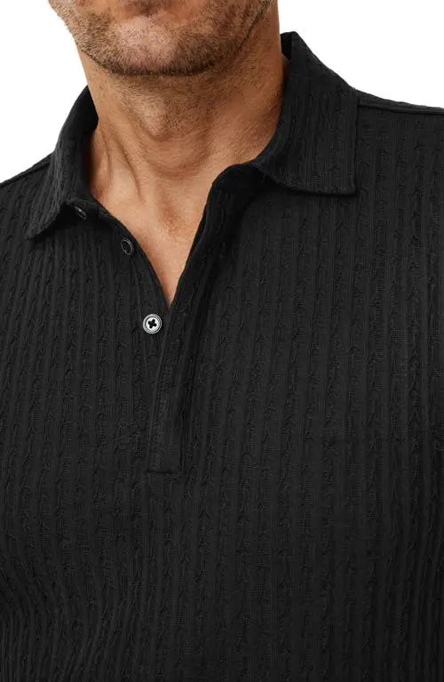 John Varvatos Grana Texture Polo - Black
