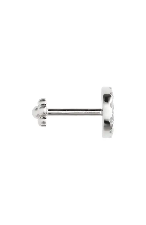 MARIA TASH Diamond Moon Threaded Stud Earring - White Gold