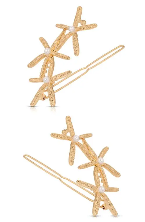 Ettika Triple Starfish Barrettes Set Of 2
