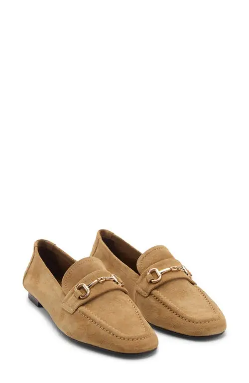 Mango Buckle Leather Moc-toe Flats - Tobacco Brown