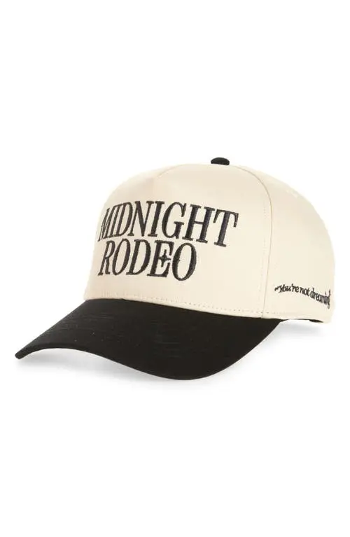 MIDNIGHT RODEO Classic Logo Baseball Cap - Antique White And Black