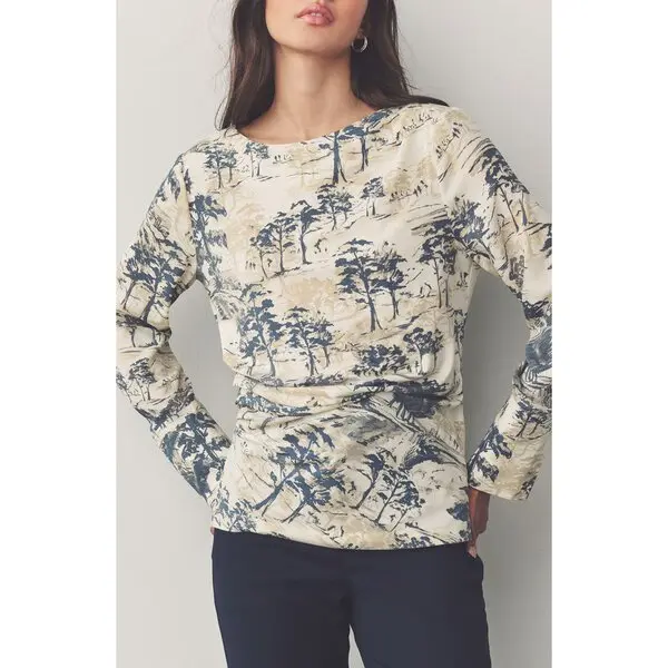 NEXT Printed Ruched Long Sleeve Blouse