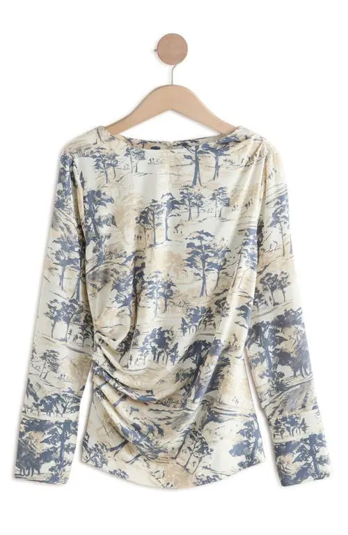 NEXT Printed Ruched Long Sleeve Blouse