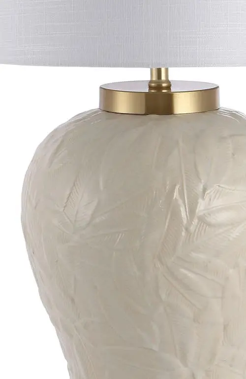 JONATHAN Y Regency Palm Leaf 31.5" Ceramic/metal Bohemian Cottage Led Table Lamp