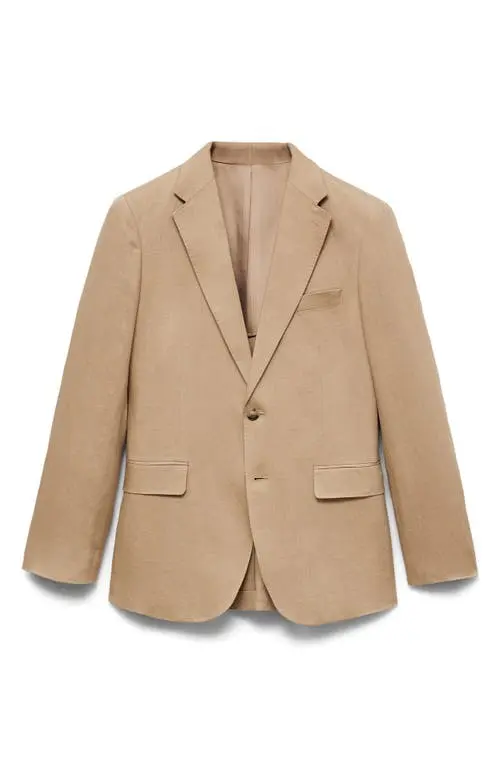 Mango Slim Fit Linen Sport Coat - Beige