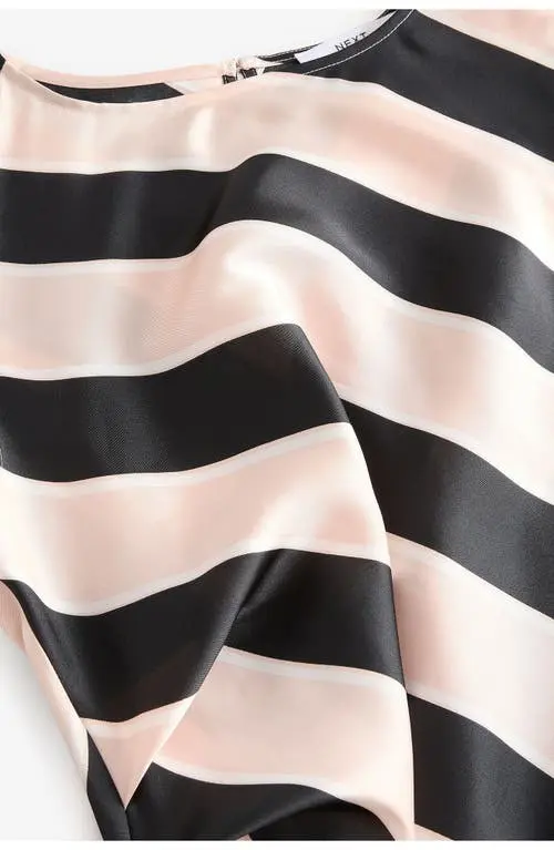 NEXT Striped Sleeveless Satin Midi Dress