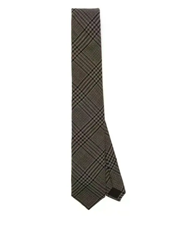 ERNEST W. BAKER Classic Check Pattern Tie - Brown