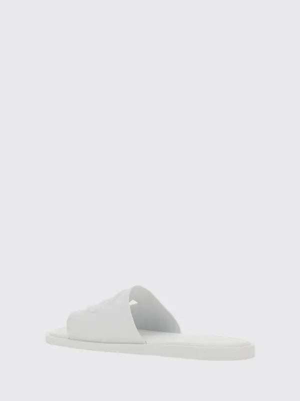 Dolce & Gabbana Rubber Slides With Carved Dg Monogram - White