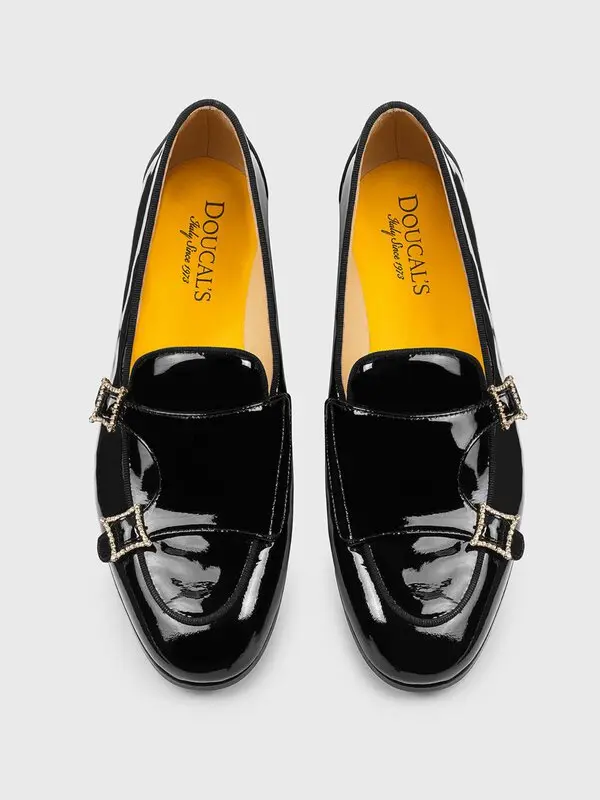 DOUCAL'S Patent Leather Buckled Loafers
