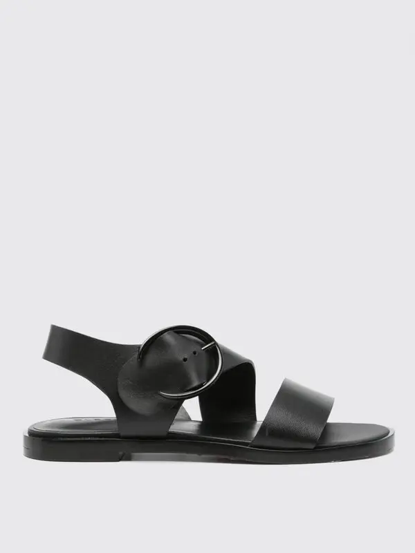 Clergerie Flat Sandal With Buckle Detail - Black
