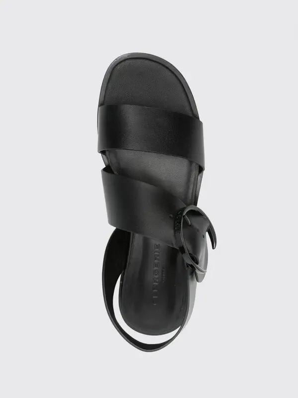 Clergerie Flat Sandal With Buckle Detail - Black