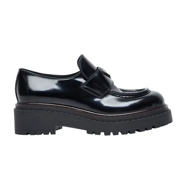Prada Brushed Leather Platform Loafer