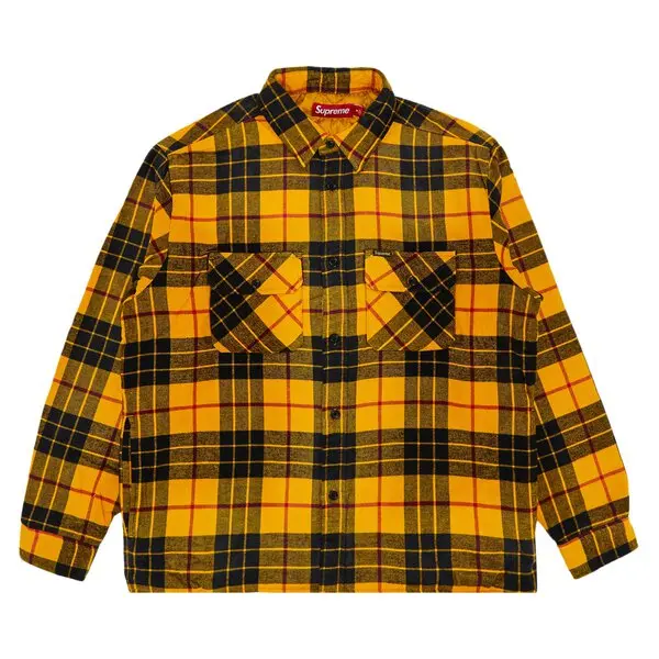 Supreme Quilted Plaid Shirt - Yellow