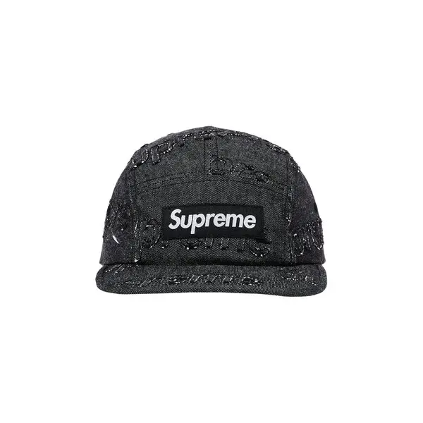 Supreme Lasered Denim Cap - Black