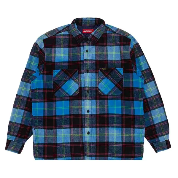 Supreme Quilted Plaid Shirt - Blue