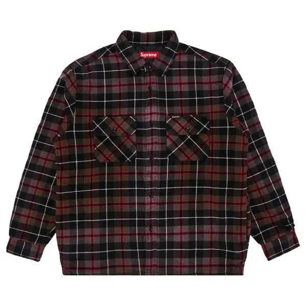 Supreme Quilted Plaid Shirt - Grey