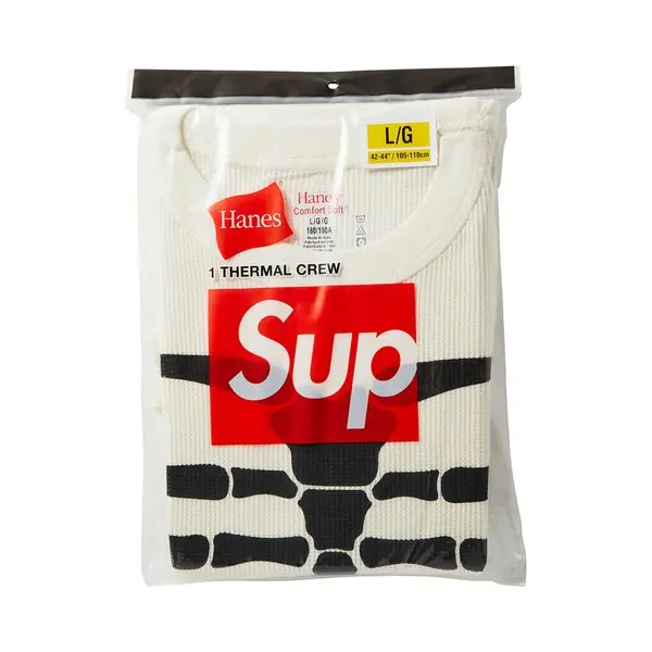 Supreme X Hanes Thermal Crew - Cream