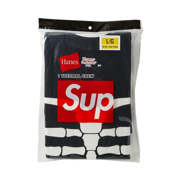 トップス Supreme x Hanes Bones Thermal Crew Black Supreme x Hanes Bones Thermal Crew Black – blueandcream