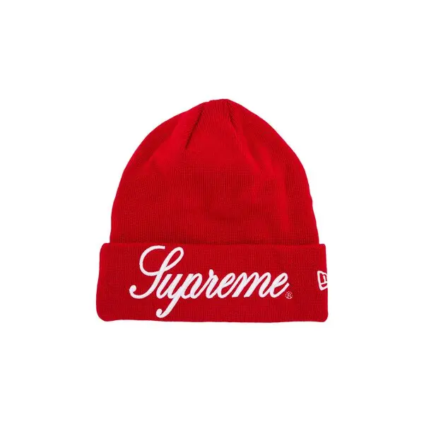 Supreme New Era Script Beanie - Red