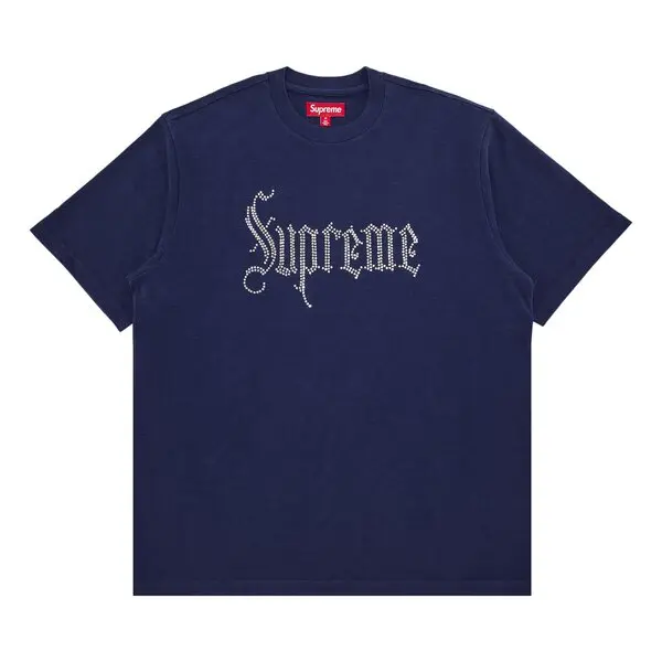 Supreme Rhinestone Short-sleeve Top 'navy - Blue