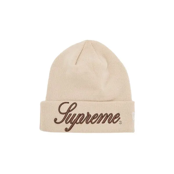 Supreme New Era Script Beanie - Cream