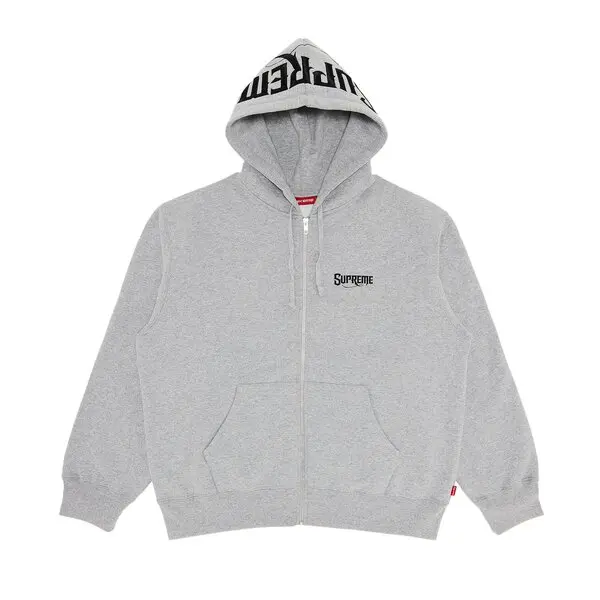Supreme Mister Cartoon Zip Up Hooded Sweatshirt - Grey