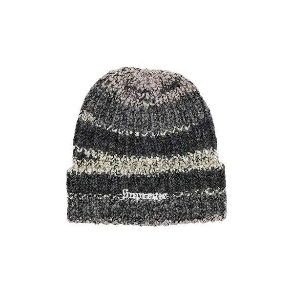 Supreme Space Dye Stripe Beanie - Black