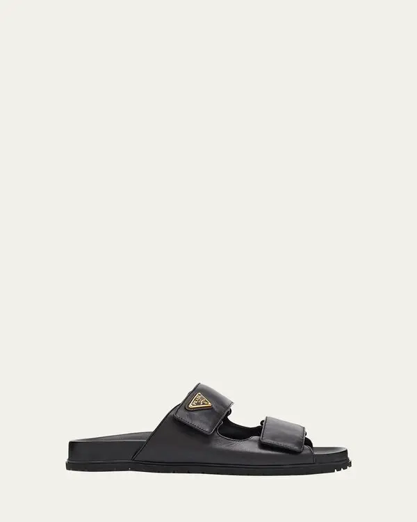 Prada Leather Slide Sandals