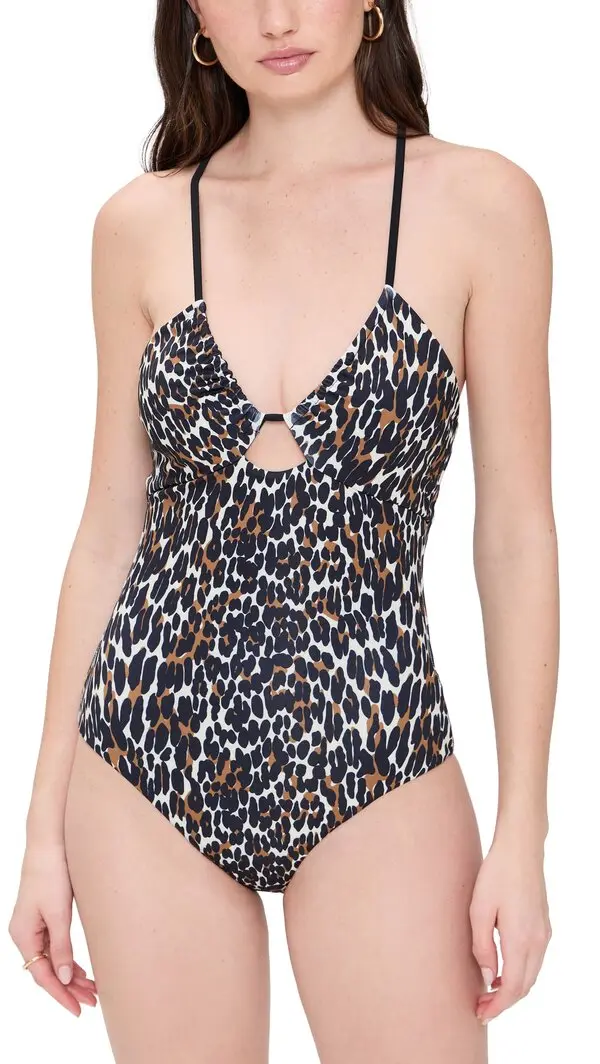 The Great. The Reversible Keyhole Piece - Leopard/black