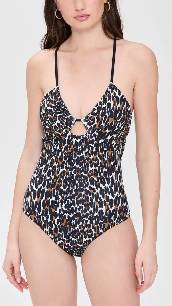 The Great. The Reversible Keyhole Piece - Leopard/black