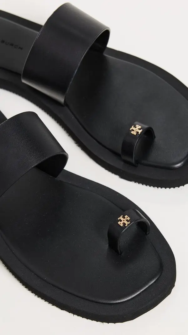 Tory Burch Toe Ring Flip Flops - Perfect Black / Perfect Black