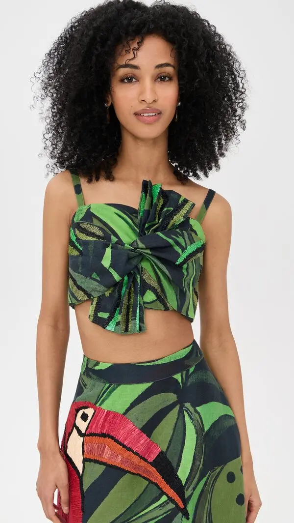 Farm Rio Coconut Tree Flow Top - Toucan Tree Green
