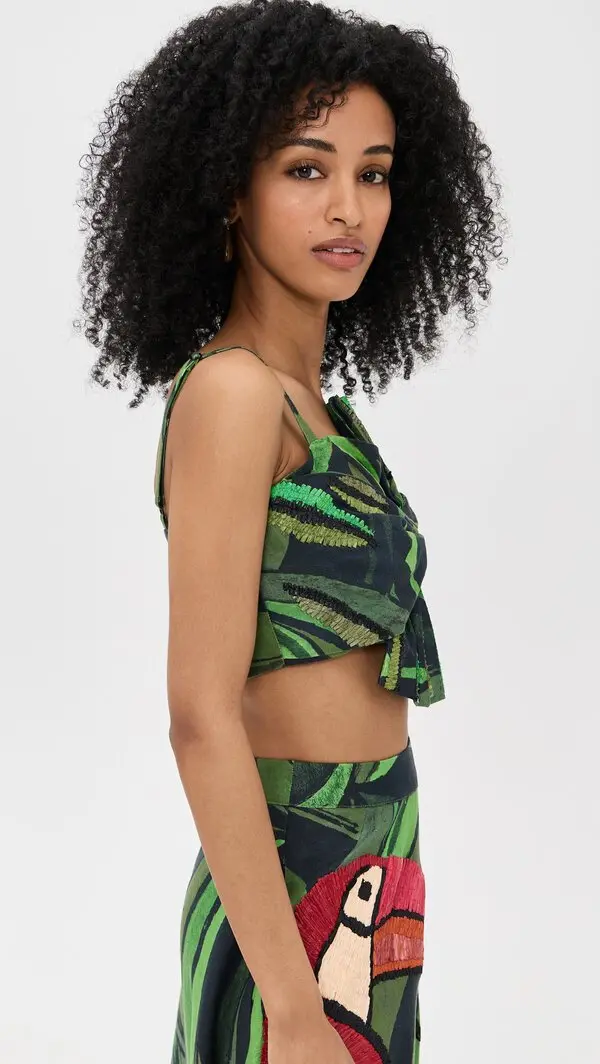 Farm Rio Coconut Tree Flow Top - Toucan Tree Green