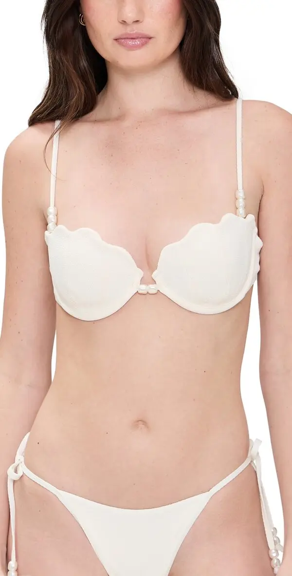 L*Space Sunrise Shell Bikini Top - Cream
