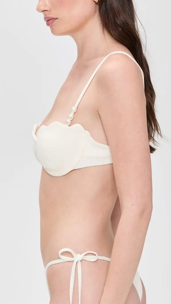 L*Space Sunrise Shell Bikini Top - Cream