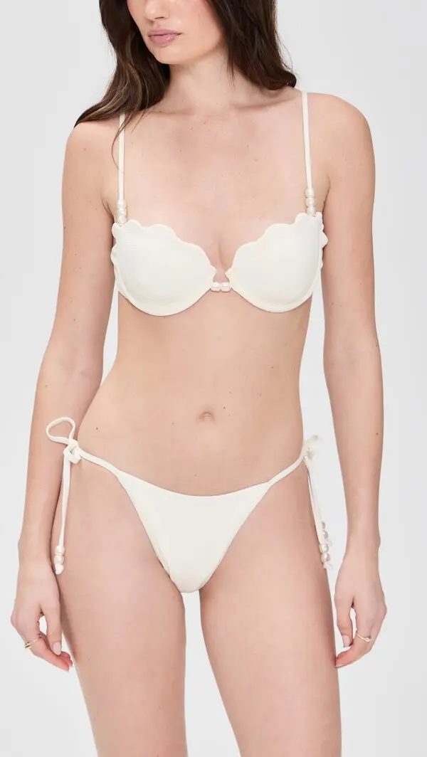 L*Space Sunrise Shell Bikini Top - Cream