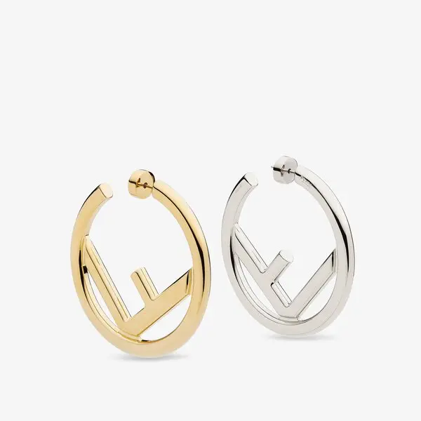 Fendi F Is Earrings - Silver And Gold